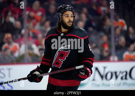 Carolina Hurricanes' Jalen Chatfield plays during an NHL hockey game ...