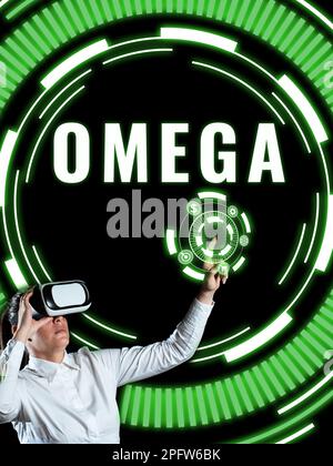 Handwriting text Omega. Business showcase Class of essential fatty ...