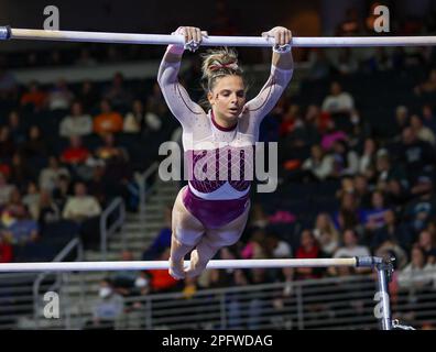 March 18, 2023: Alabama's Lilly Hudson competes on the floor exercise ...