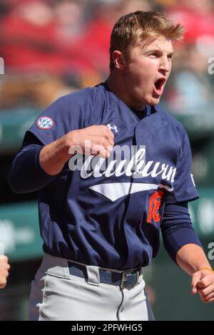 Auburn Tigers Ike Irish (18) at bat during an NCAA baseball game ...