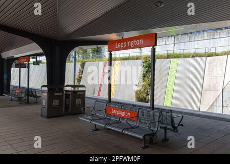 Leppington Railway Station on the Sydney Trains suburban passenger rail ...