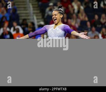 March 18, 2023: LSU's Haleigh Bryant performs her floor routine during ...