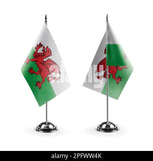 Small national flags of the Wales on a black background Stock Photo - Alamy