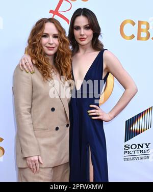 Camryn Grimes and Cait Fairbanks arriving at the 50th Anniversary of The Young and The Restless ...