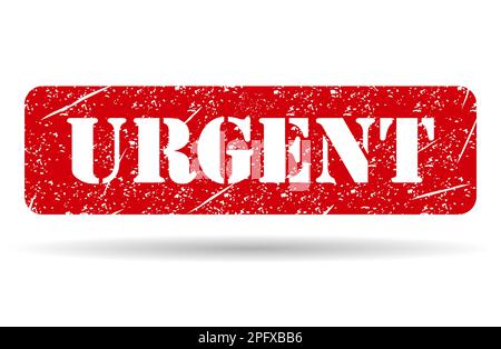Urgent stamp symbol shadow, label sticker sign button, text banner ...