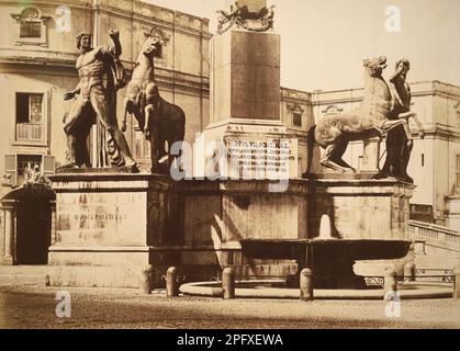 Piazza del Quirinale on the Quirinal Hill, with the Dioscuri sculpture ...