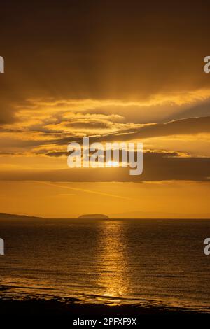 Streak of sunlight going across the channel Stock Photo - Alamy