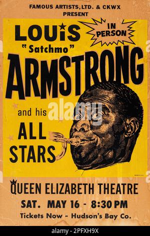 Louis Armstrong - Vintage concert poster Stock Photo - Alamy