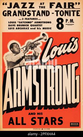 Louis Armstrong - Vintage concert poster Stock Photo - Alamy