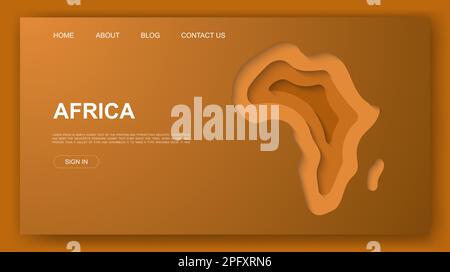 Africa map concept illustration of african continent on isolated white ...