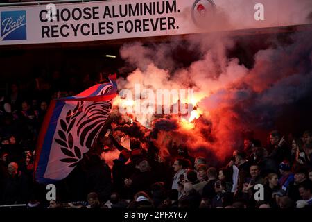 Crystal Palace ultras fans in the stands before the Premier League ...