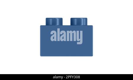 Federal Blue Plastic Lego Block Isolated on a White Background ...