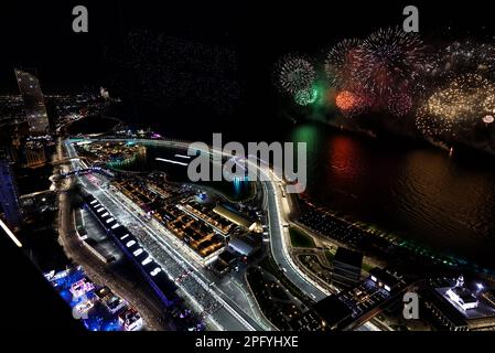 Circuit atmosphere - fireworks at the end of the race. 22.11.2025 ...