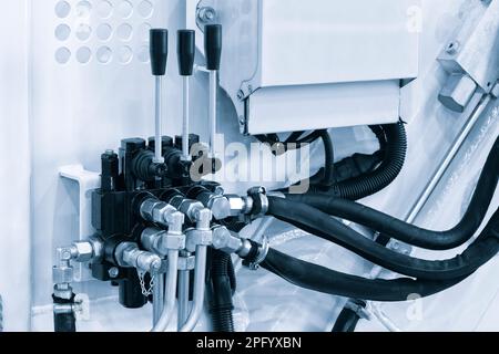 Garbage truck control panel. Recycling truck. Waste disposal truck ...