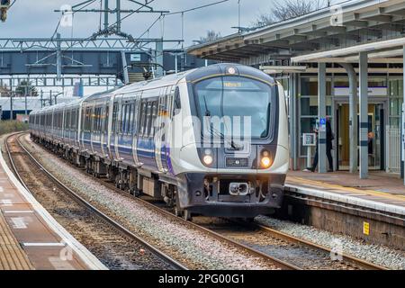 Elizabeth Line front of Transport for London Crossrail public transport ...