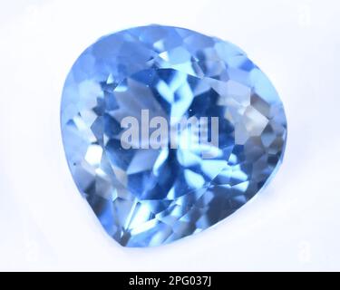 Jeremejevite Natural gemstone blue eremeyite spodumene on white ...