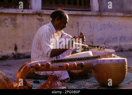 Veena making in Thanjavur, Tamil Nadu, India, Asia Stock Photo - Alamy