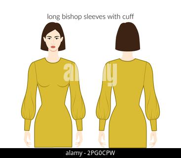 Set of cuff in sleeves clothes types - shirt, knit, coat, jacket, top ...