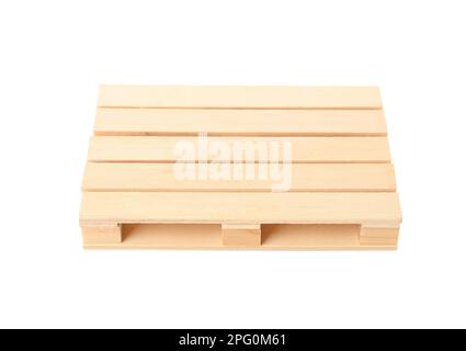 One small wooden pallet isolated on white Stock Photo - Alamy
