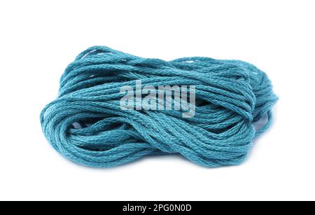 Light pastel blue embroidery thread on white background Stock Photo - Alamy