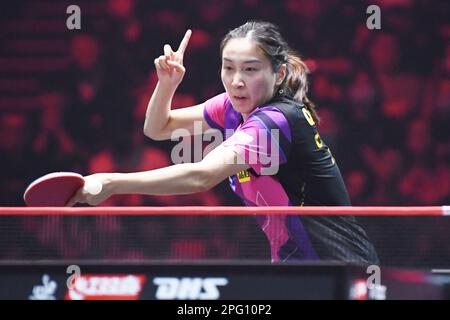 Singapore, Singapore. 19th Mar, 2023. Qian Tianyi (CHN) Table Tennis : WTT Singapore Smash 2023 ...