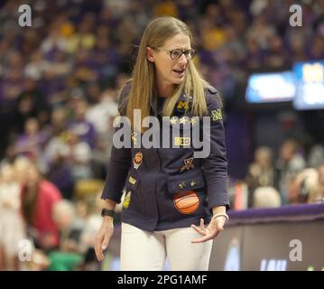 Michigan head coach Kim Barnes Arico signals against Southern ...