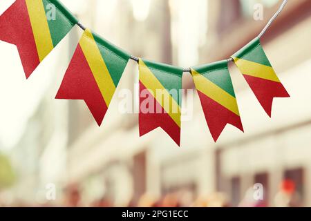 Small national flag of the Congo on a white background Stock Photo - Alamy
