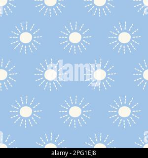 Gender neutral sunshine seamless vector background. Simple whimsical ...