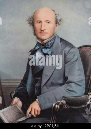 John Stuart Mill (1806-1873), 19th century engraving of the English ...