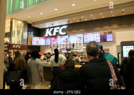 customers at kfc among the restaurants and food outlets inside derbion shopping centre derby ...