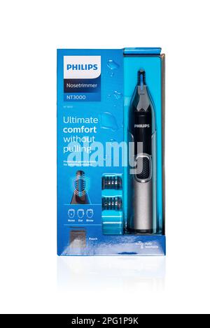 Antalya, Turkey - March 19, 2023 : A package of Philips nose trimmer ...