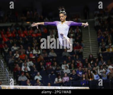March 18, 2023: LSU's Haleigh Bryant performs her floor routine during ...