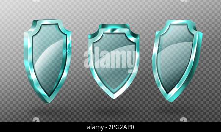 3d crystal transparent shields Stock Vector Image & Art - Alamy