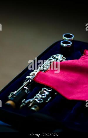Disassembled clarinet in its case Stock Photo - Alamy