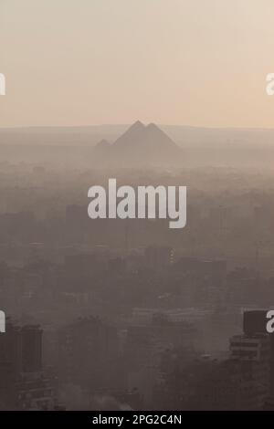 Egypt, Cairo, the Pyramids and Cairo cityscape as seen from the Cairo ...