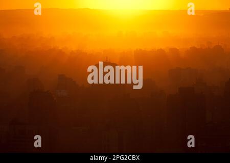 Egypt, Cairo, sunset over Cairo looking east from the Cairo tower Stock ...