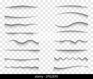 Shadow vector divider paper overlay effect. Shadow effect realistic box rectangle transparent ...