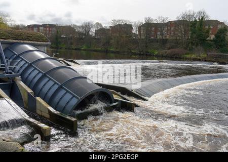 Hydro scheme using the water power of an existing water dam to produce ...