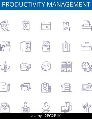 Productivity management line icons signs set. Design collection of ...