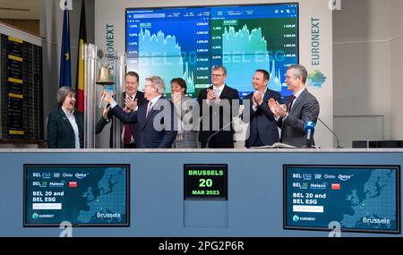 Melexis chairwoman Francoise Chombar and Barco chairman Frank Donck ...