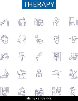 Counseling line icons collection. Therapy, Support, Guidance, Healing ...