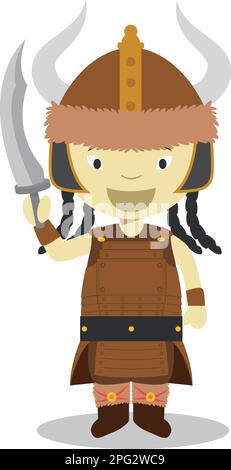 Attila cartoon character. Vector Illustration. Kids History Collection ...
