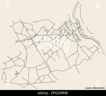 Street roads map of the MECHELEN SUBMUNICIPALITY, MECHELEN Stock Vector ...