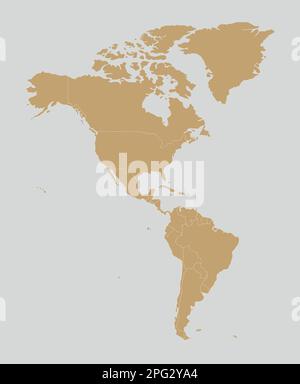 Political blank America Map vector illustration isolated on white ...