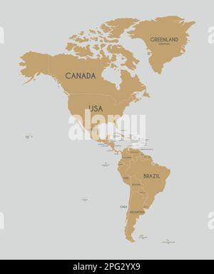 Political America Map vector illustration with the flags of all ...