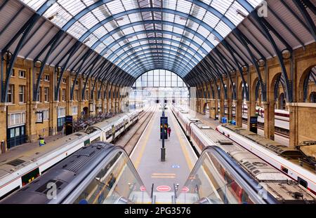 Escalators in King's Cross Station, London Underground, London, England ...