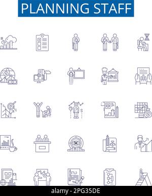 Staff supervision line icons collection. Leadership, Accountability ...