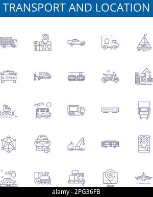 Transport line icons collection. Commute, Traffic, Subway, Bicycle ...