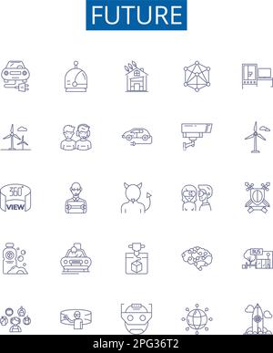 Future outline icons collection. Futurity, Foresee, Prospect ...
