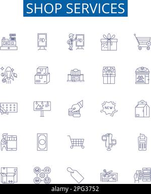Provision store line icons collection. Groceries, Convenience, Snacks ...